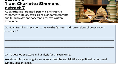 A Level English Literature AQA Spec A Unseen Prose Paper 2 | Teaching ...