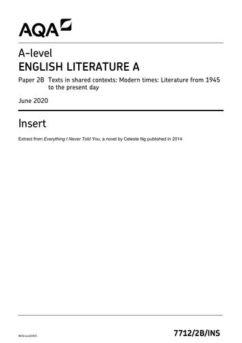 A Level English Literature AQA Spec A Unseen Prose Paper 2 | Teaching ...