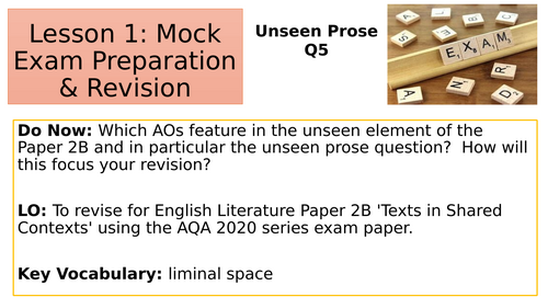 A Level English Literature AQA Spec A Unseen Prose Paper 2 | Teaching ...