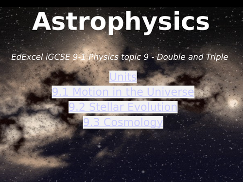 Edexcel IGCSE Physics - Astrophysics - Complete Set Of Resources | Teaching Resources