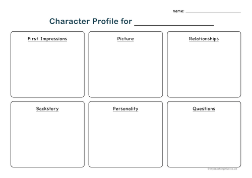 Character Profile - Reading Comprehension - age 7+ | Teaching Resources