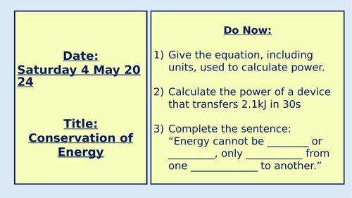 Conservation of Energy - Complete Lesson | Teaching Resources