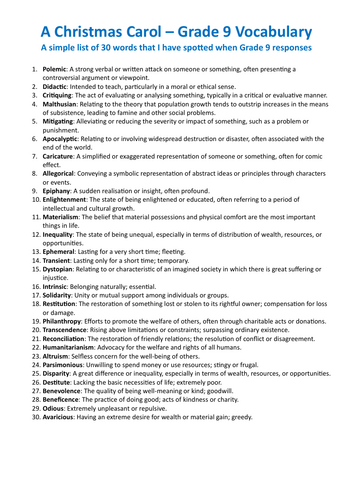 A Christmas Carol Revision Cards and sheets | Teaching Resources