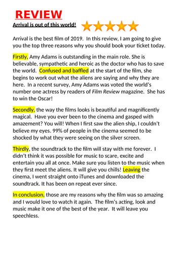 Writing a fantastic REVIEW - GCSE English Language | Teaching Resources