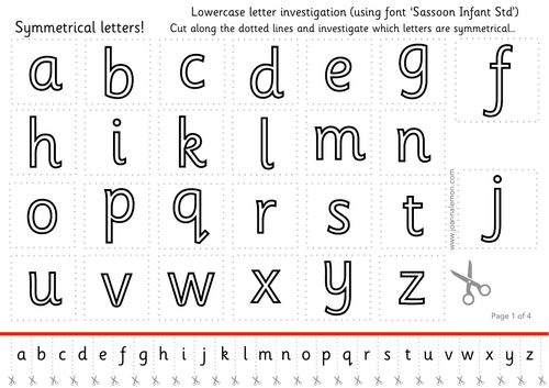 LOWERCASE Letters - Lines of Symmetry Investigation | Teaching Resources