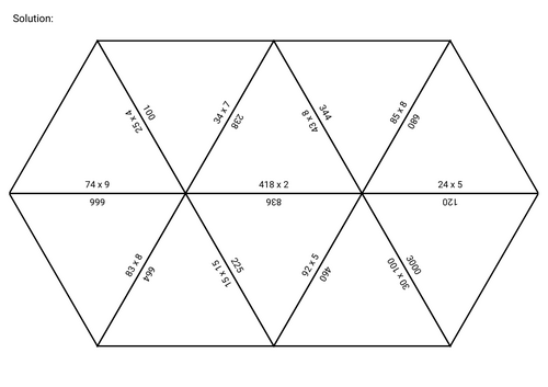 Year 4 multiplication puzzle | Teaching Resources