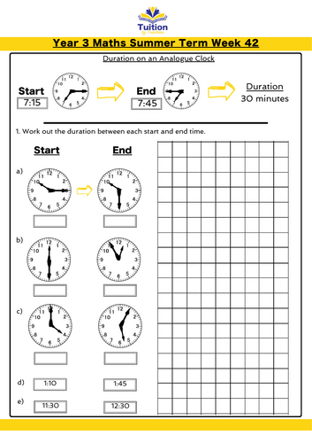 Year 3 - Time Unit- Duration | Teaching Resources