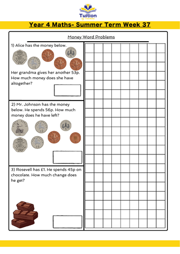 Year 4 - Money Word Problems | Teaching Resources