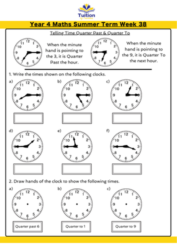 Year 4 - Telling Time to the Minute | Teaching Resources