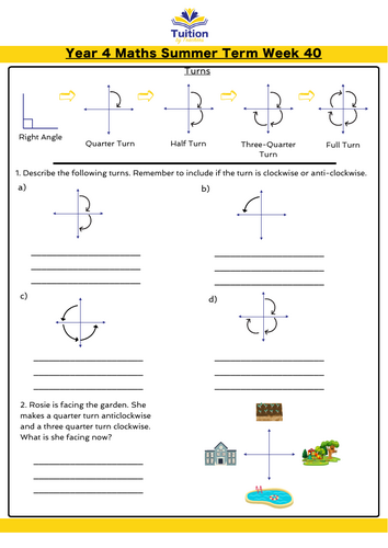 Year 4- Turns, Types of Angles and Comparing Angles | Teaching Resources