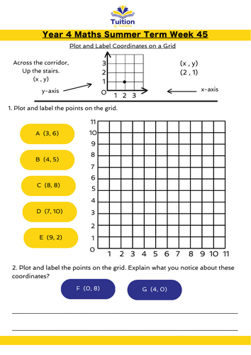 Year 4 - Position and Direction - Coordinates on a Grid | Teaching ...