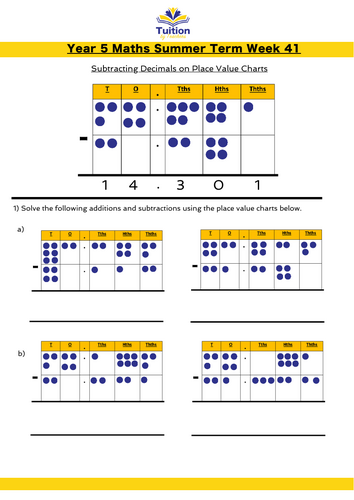 Year 5 - Subtracting Decimals | Teaching Resources
