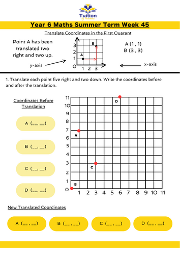 Year 6 - Translate Coordinates | Teaching Resources