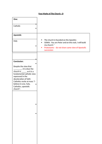 Edexcel GCSE RE Paper 1 Revision - Catholic Christianity | Teaching ...