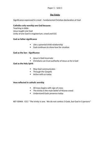 Edexcel GCSE RE Paper 1 Revision - Catholic Christianity | Teaching ...