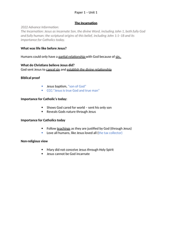 Edexcel GCSE RE Paper 1 Revision - Catholic Christianity | Teaching ...
