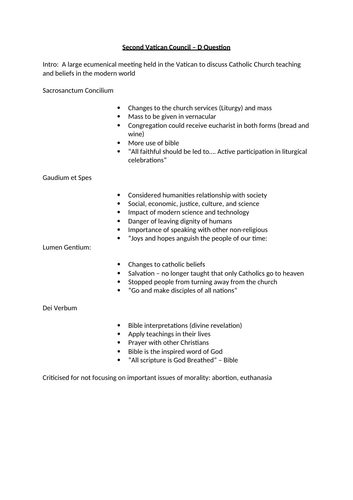 Edexcel GCSE RE Paper 1 Revision - Catholic Christianity | Teaching ...