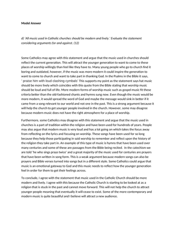 Edexcel GCSE RE Paper 1 Revision - Catholic Christianity | Teaching ...