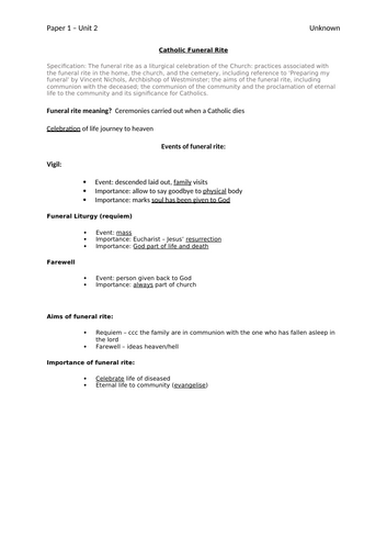 Edexcel GCSE RE Paper 1 Revision - Catholic Christianity | Teaching ...