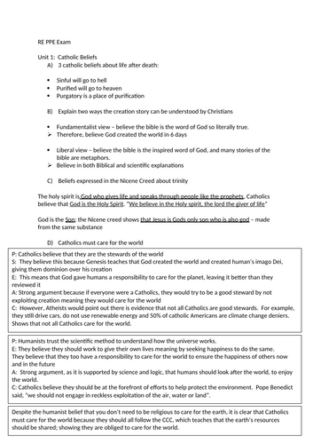 Edexcel GCSE RE Paper 1 Revision - Catholic Christianity | Teaching ...
