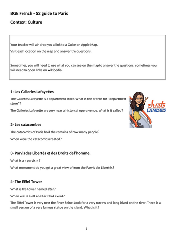 À Paris - lesson 1-6 | Teaching Resources