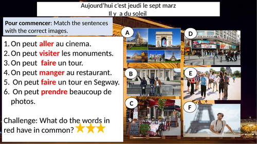 À Paris - lesson 1-6 | Teaching Resources