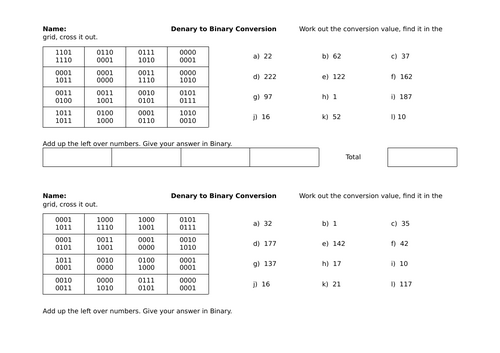 Computer Science Hex Binary and Denary Conversions Settler | Teaching ... Computer Science Hex Binary and Denary Conversions Settler | Teaching ...