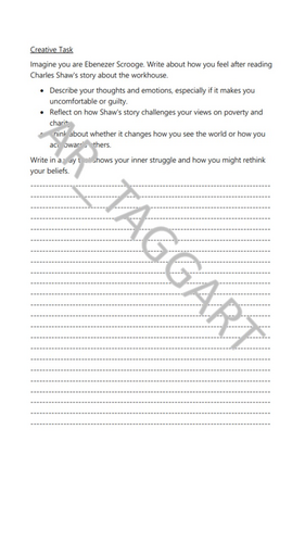 WORKHOUSE LETTER –COMPREHENSION – A CHRISTMAS CAROL | Teaching Resources