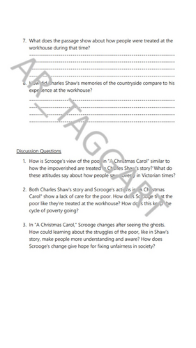 WORKHOUSE LETTER –COMPREHENSION – A CHRISTMAS CAROL | Teaching Resources