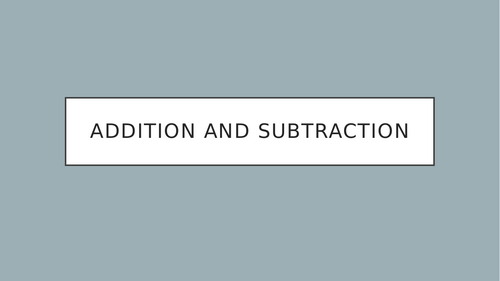 addition and subtraction. | Teaching Resources
