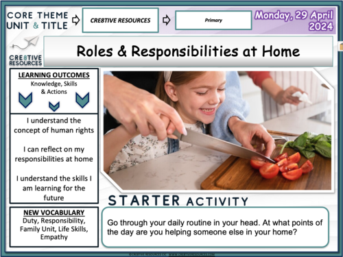 My Roles and Responsibilities at Home | Teaching Resources