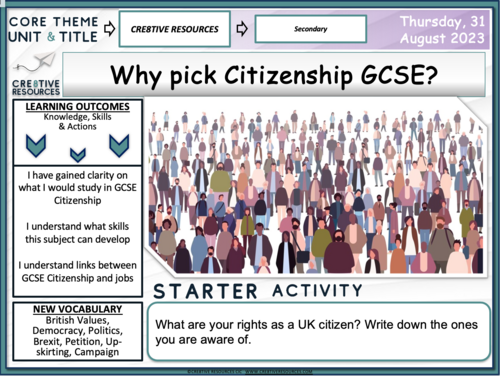 GCSE Citizenship - Careers Options Lesson | Teaching Resources