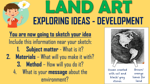 Land Art/ Earth Art Project - Lesson 2 - Exploring and Developing Ideas ...