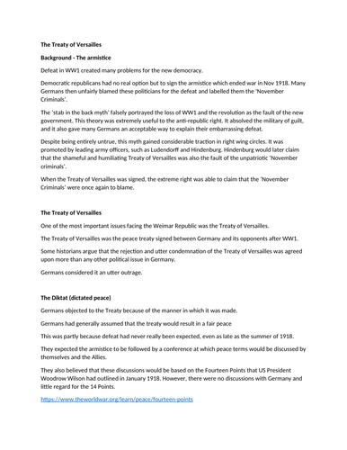 The Treaty of Versailles - Germany 1918-45 - IAS History | Teaching ...