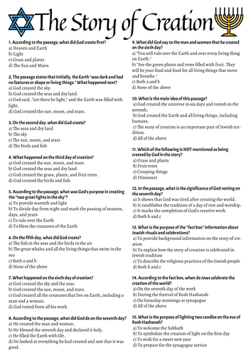 Jewish Story of Creation | Teaching Resources