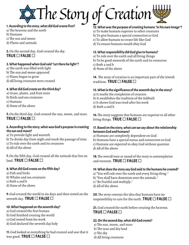 Jewish Story of Creation | Teaching Resources