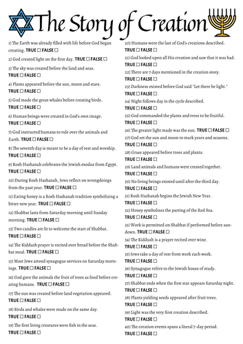 Jewish Story of Creation | Teaching Resources