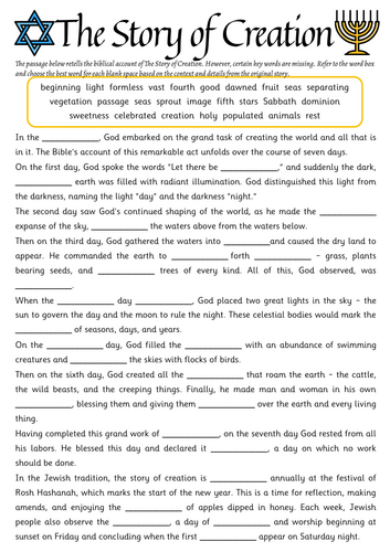 Jewish Story of Creation | Teaching Resources