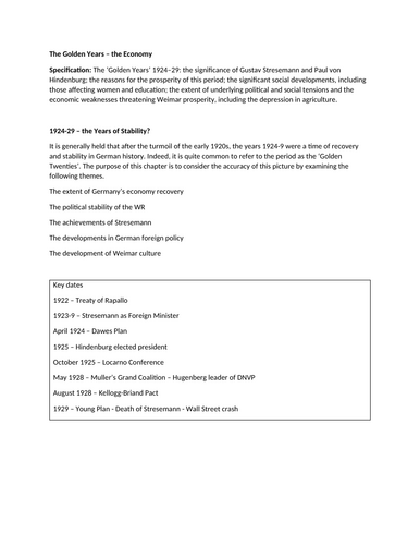 Golden Years? Economic & Social Policy – 1924-28 - Germany - IAS ...