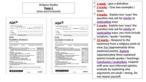 RS AQA A Paper 1 last minute revision / knowledge / Christianity ...