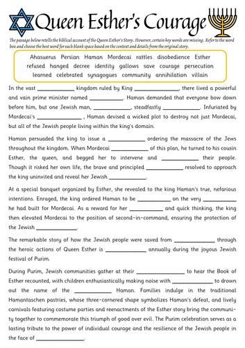 Queen Esther's Story of Purim | Teaching Resources