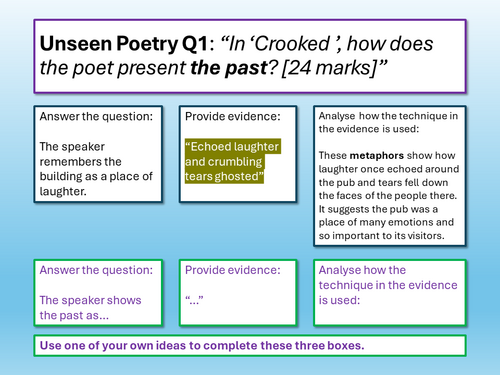 Unseen Poetry Revision 2025 | Teaching Resources