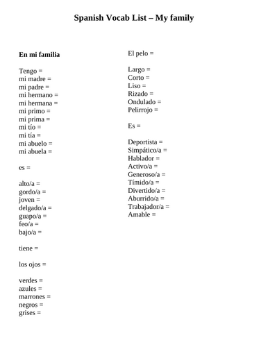 KS3 Vocabulary Lists | Teaching Resources