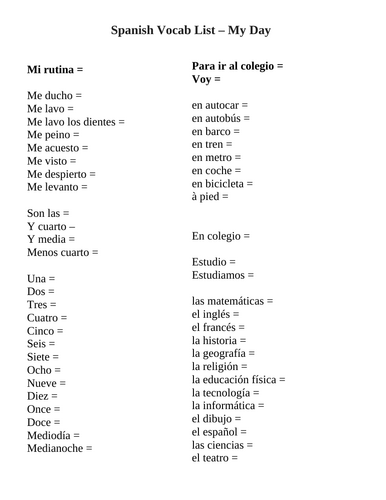 KS3 Vocabulary Lists | Teaching Resources