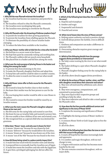 Moses in the Bulrushes Jewish Story | Teaching Resources