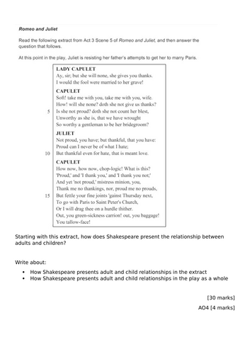 Romeo and Juliet Essay Planning | Teaching Resources