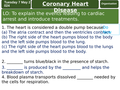 Coronary Heart Disease | Teaching Resources