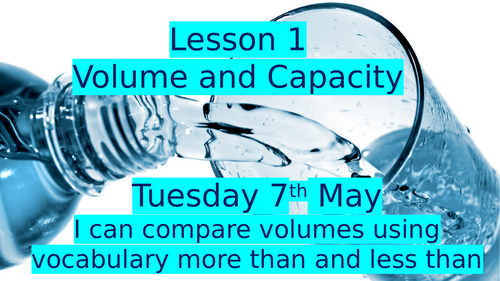 year 1 capacity and volume 1 week | Teaching Resources