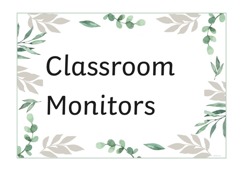 Classroom monitors jobs | Teaching Resources