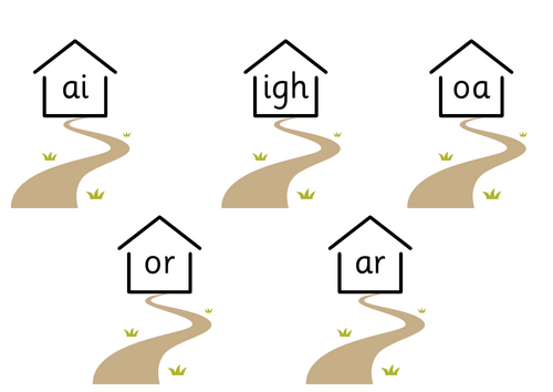 Diagraph/Trigraph houses | Teaching Resources